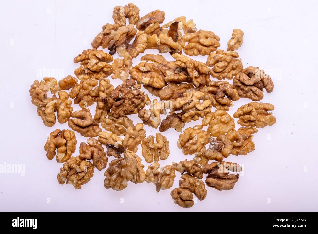Shelled Walnuts Pile Top View Isolated On White Background Stock Photo ...