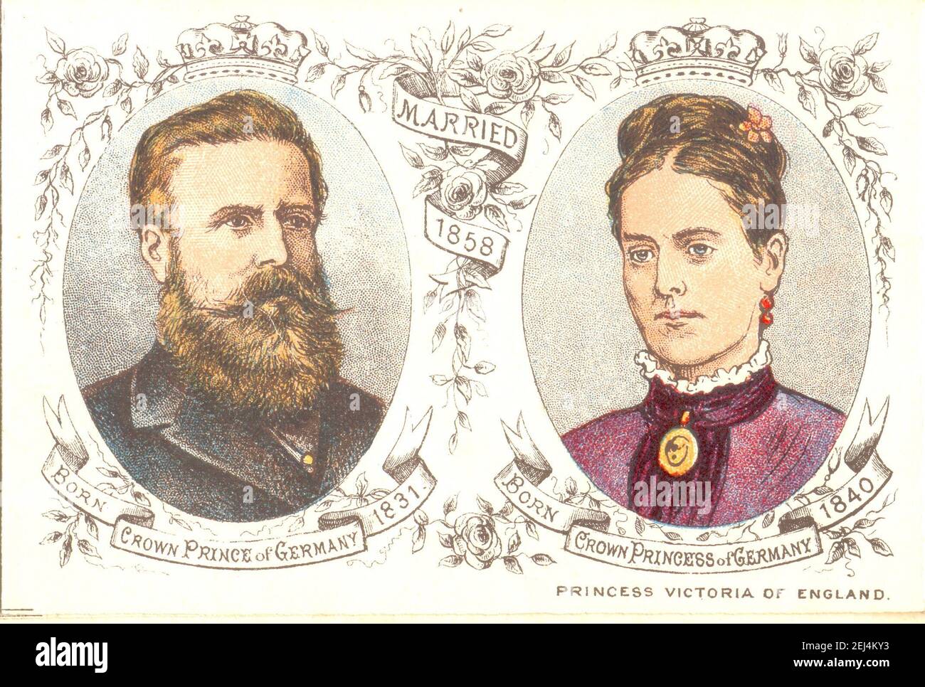Portraits of the Crown Prince and Princess of Germany from the souvenir ...