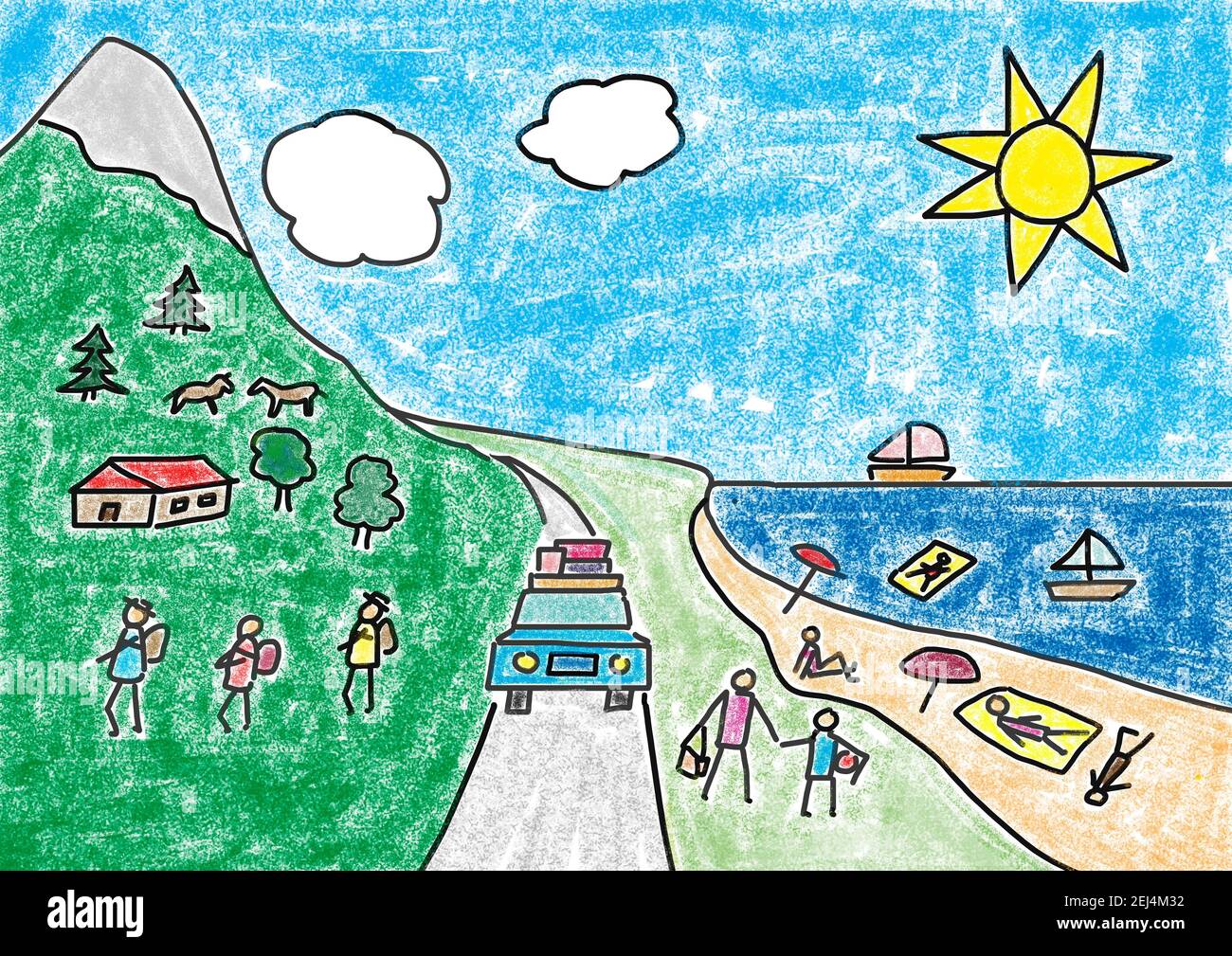 Childs car drawing hi-res stock photography and images - Alamy