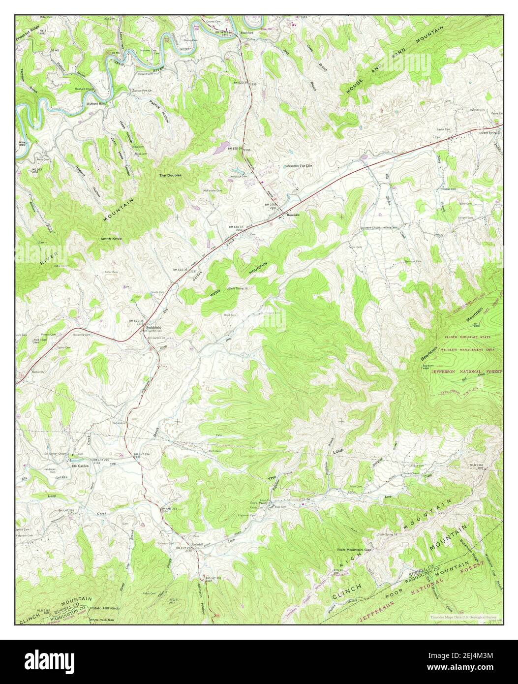 Elk Garden, Virginia, map 1958, 1:24000, United States of America by ...