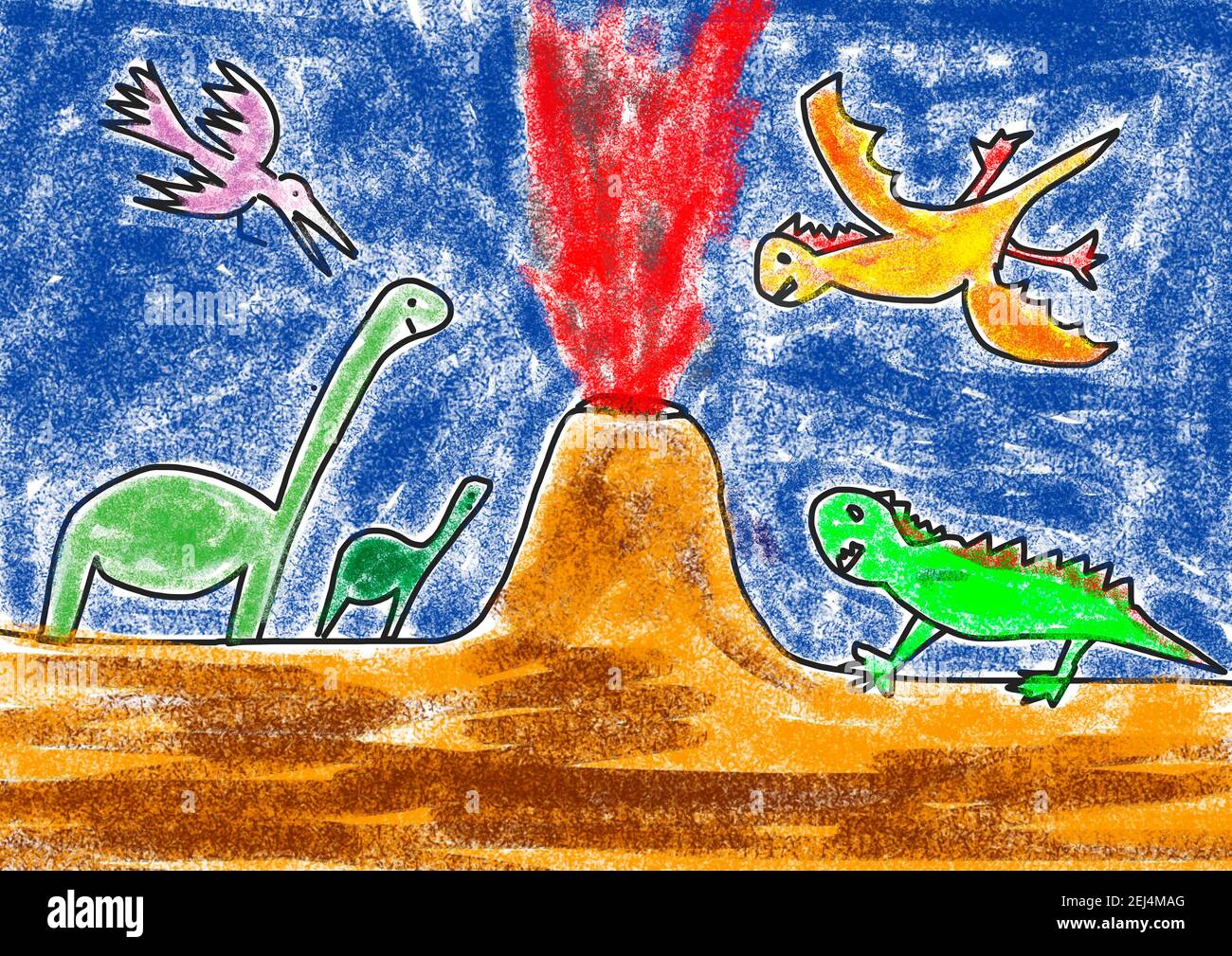 Volcanoes Drawings For Kids
