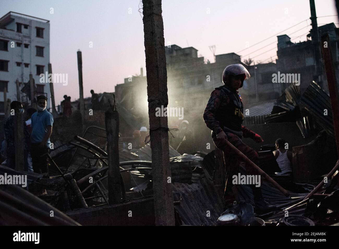 Dhaka, Dhaka, Bangladesh. 21st Feb, 2021. A massive fire broke out in ...
