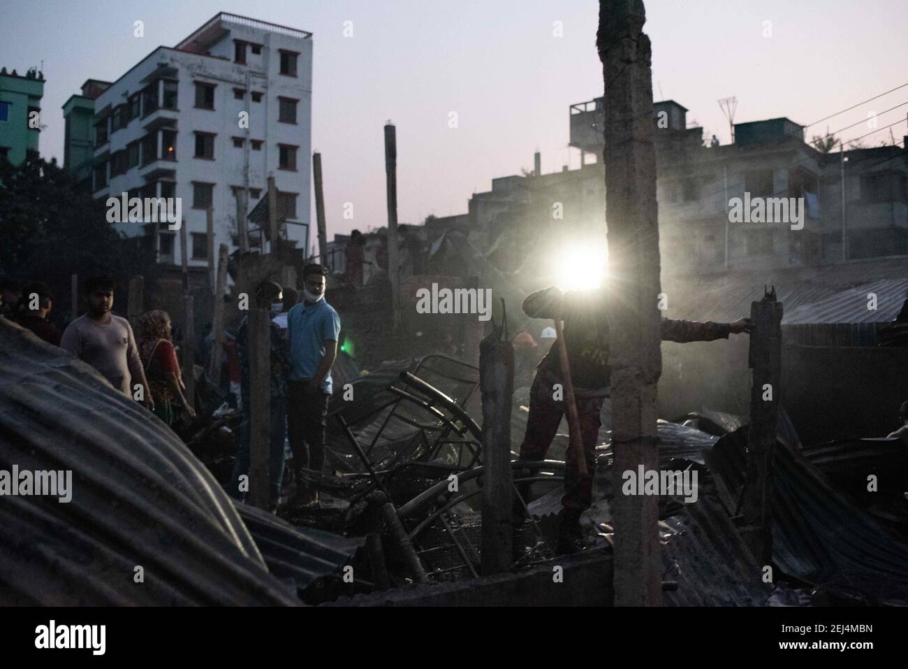 Dhaka, Dhaka, Bangladesh. 21st Feb, 2021. A massive fire broke out in ...