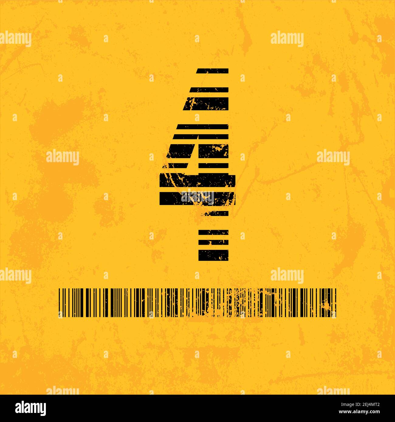 Stylish barcode typeface number four. Stripped letters of barcode ...