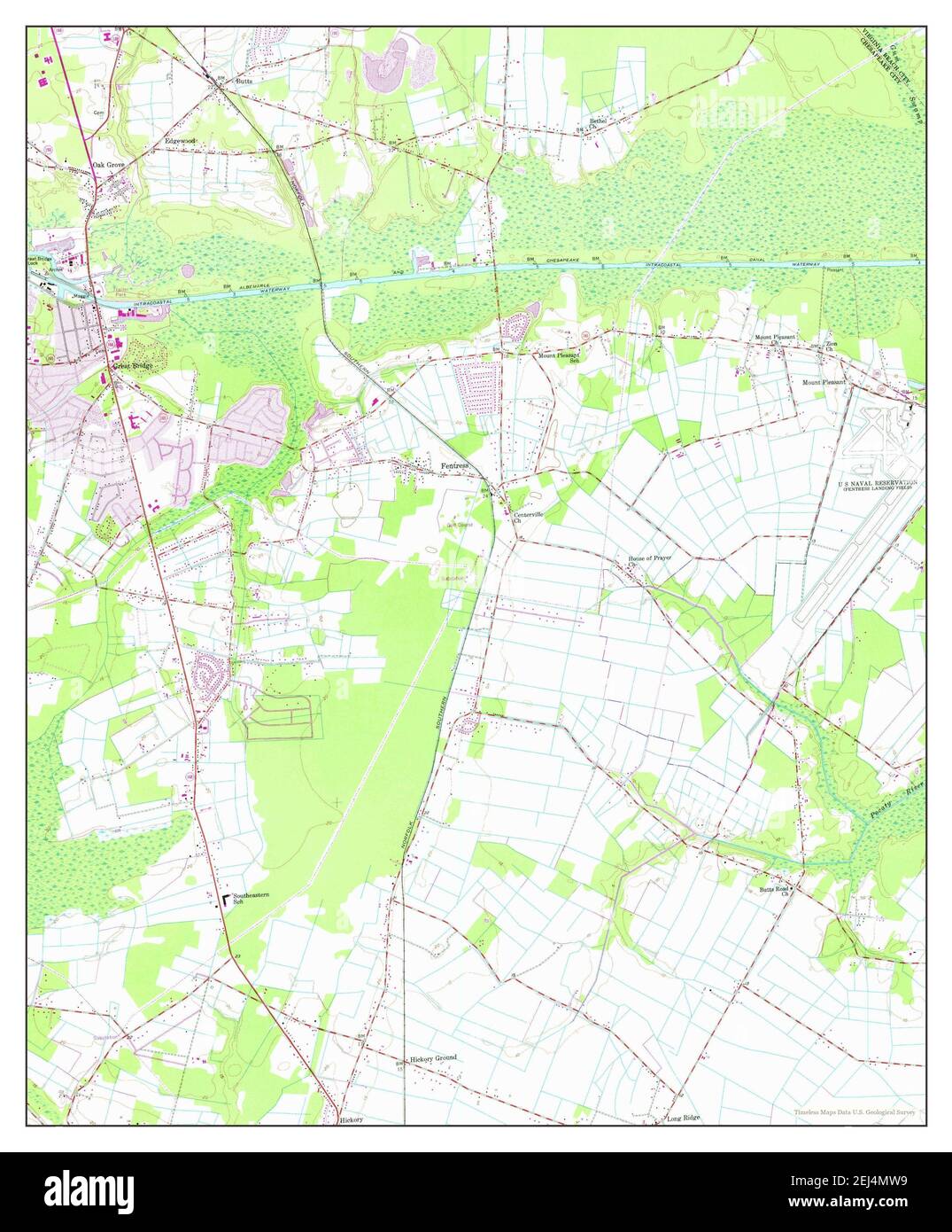 Fentress, Virginia, map 1954, 1:24000, United States of America by ...