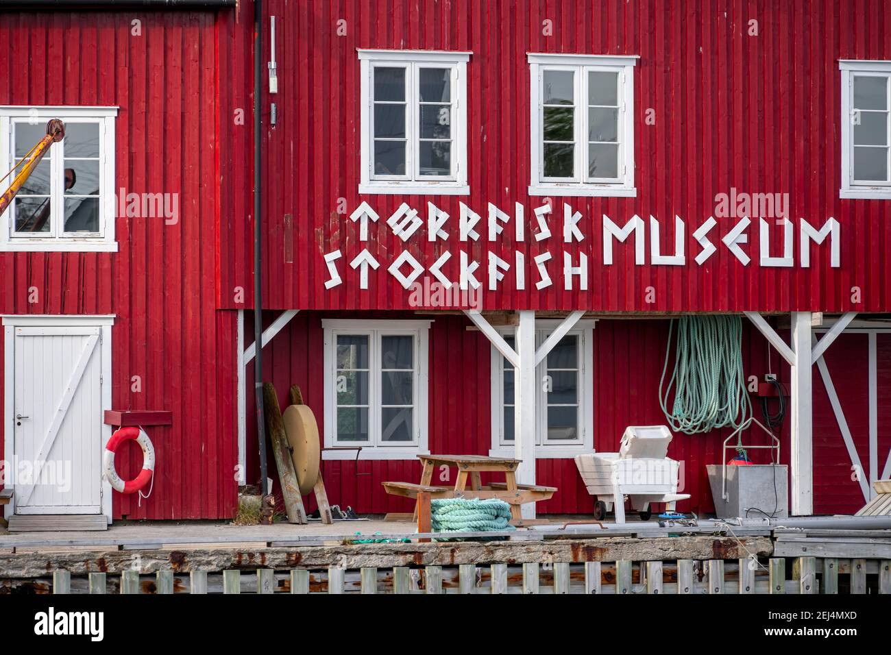 Stockfish Museu, Traditional red stilt house, typical fishermen huts, A ...