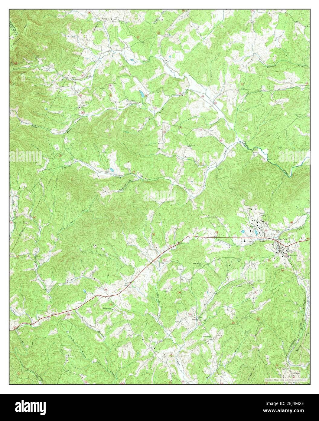 Ferrum, Virginia, map 1967, 1:24000, United States of America by ...