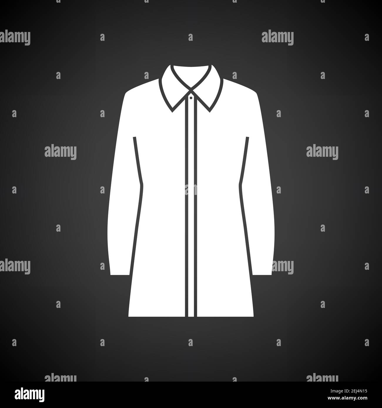 Business Blouse Icon. White on Black Background. Vector Illustration ...