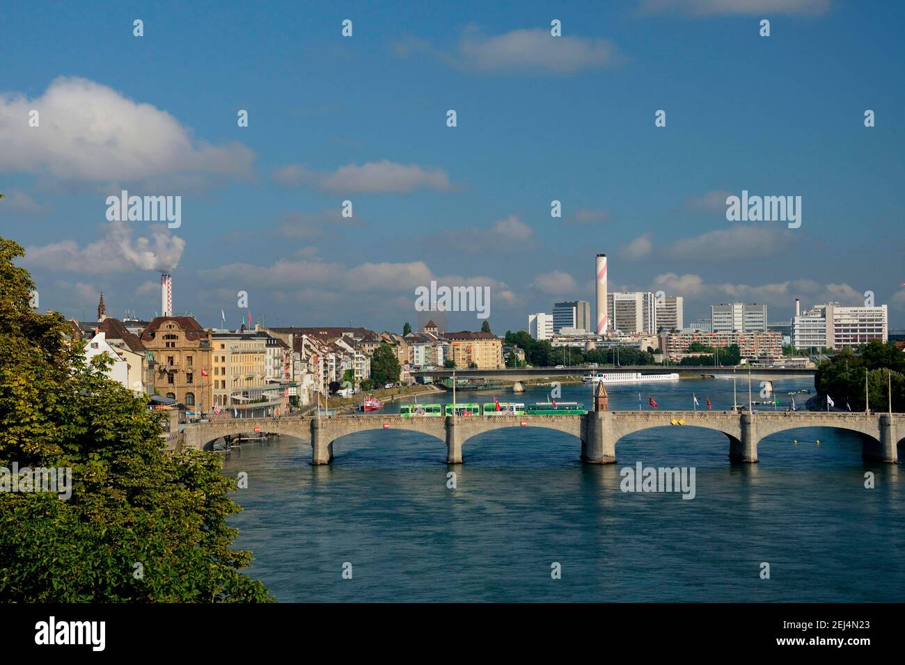 Rhine and Middle Bridge, Basel, Canton of Basel City, Switzerland Stock ...