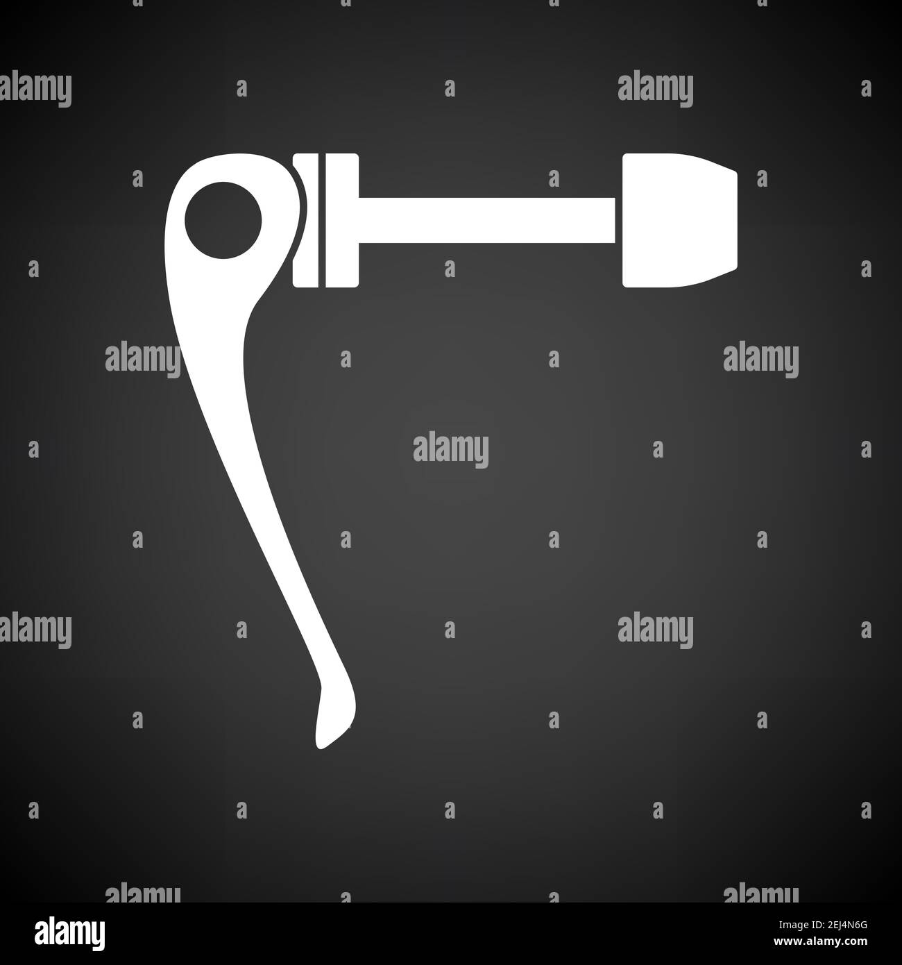 Bike Quick Release Icon. White on Black Background. Vector Illustration ...