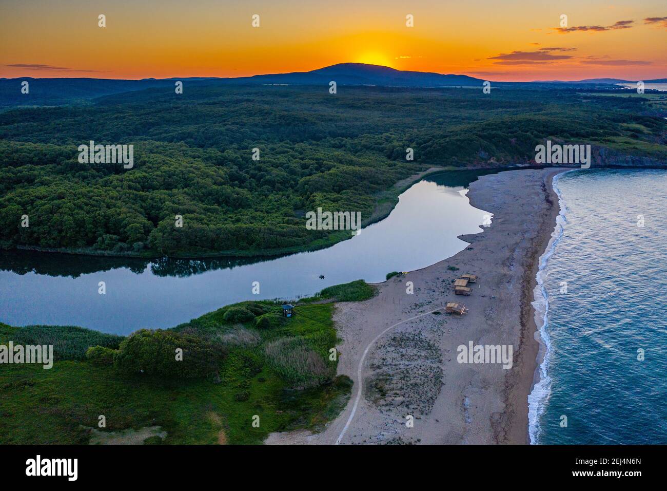 Aerial view beach mouth veleka hi-res stock photography and images - Alamy