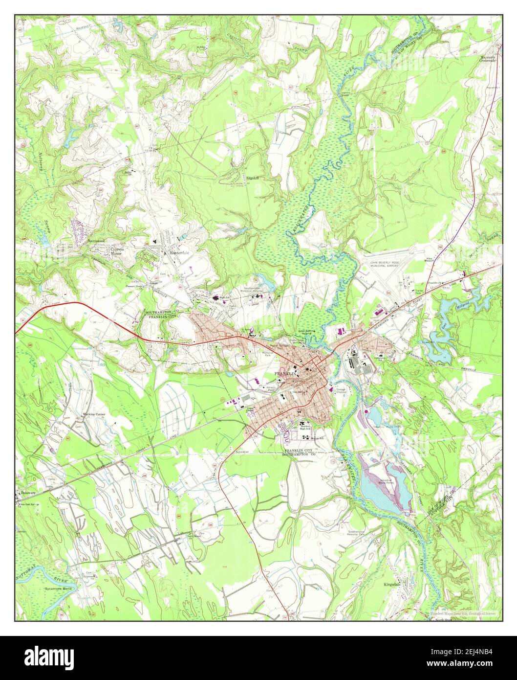 Franklin, Virginia, map 1967, 1:24000, United States of America by ...