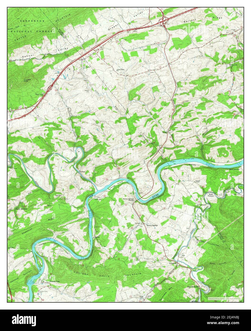 Fosters Falls, Virginia, map 1965, 1:24000, United States of America by ...