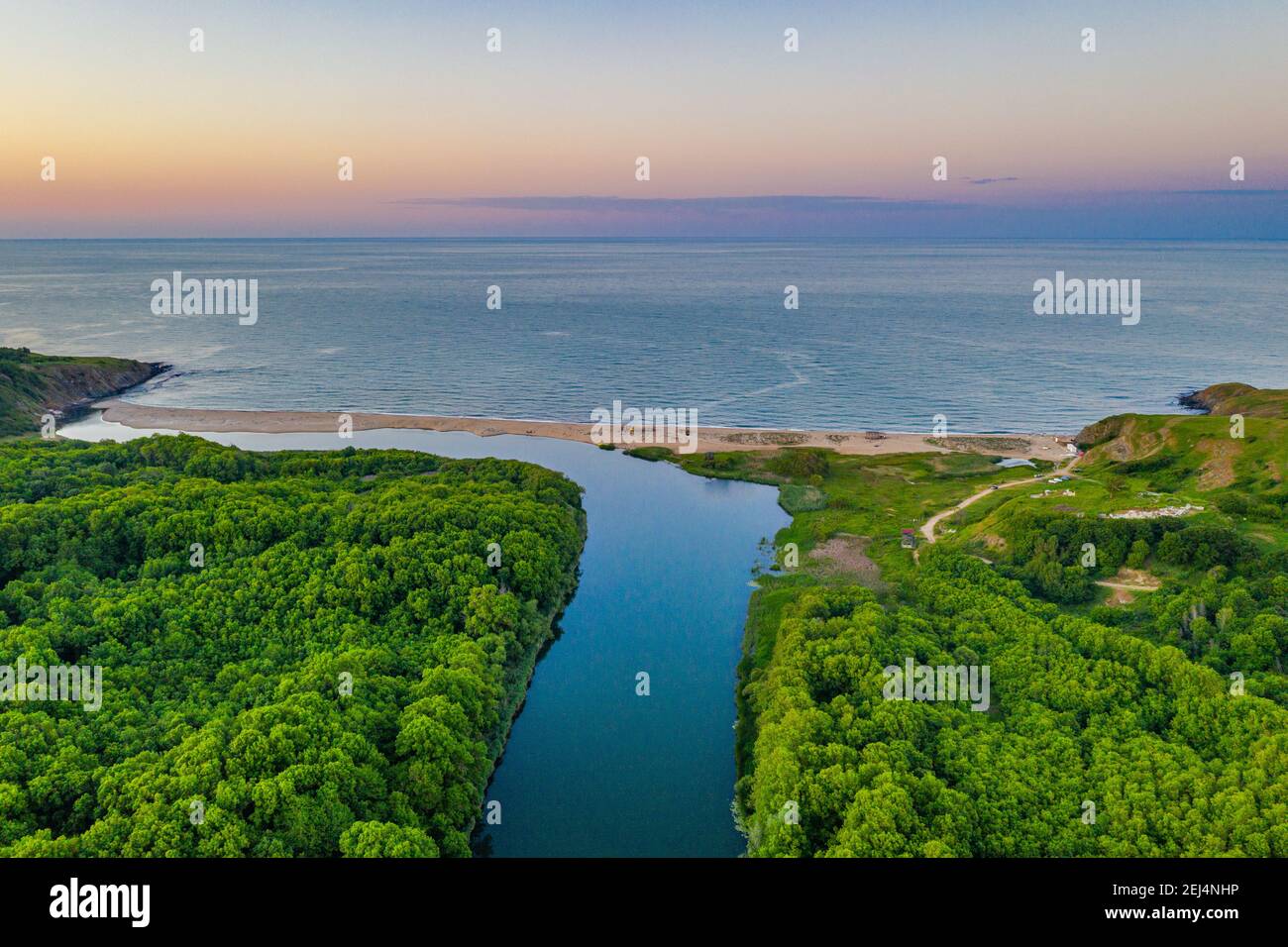 Sunset aerial view of Veleka beach in Bulgaria Stock Photo - Alamy