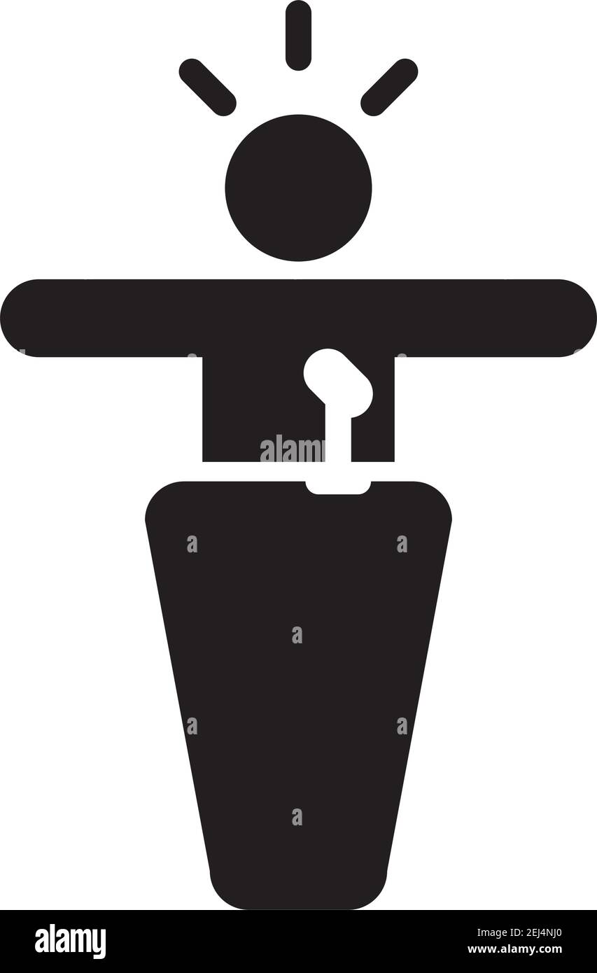 Lecturer icon vector person speaking on podium symbol in a flat color ...