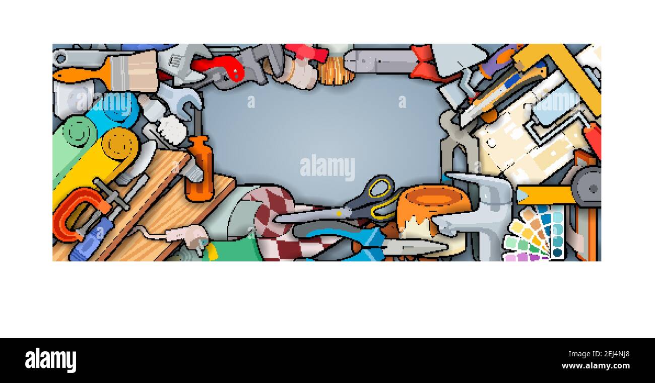 Cartoon construction tools hi-res stock photography and images - Alamy