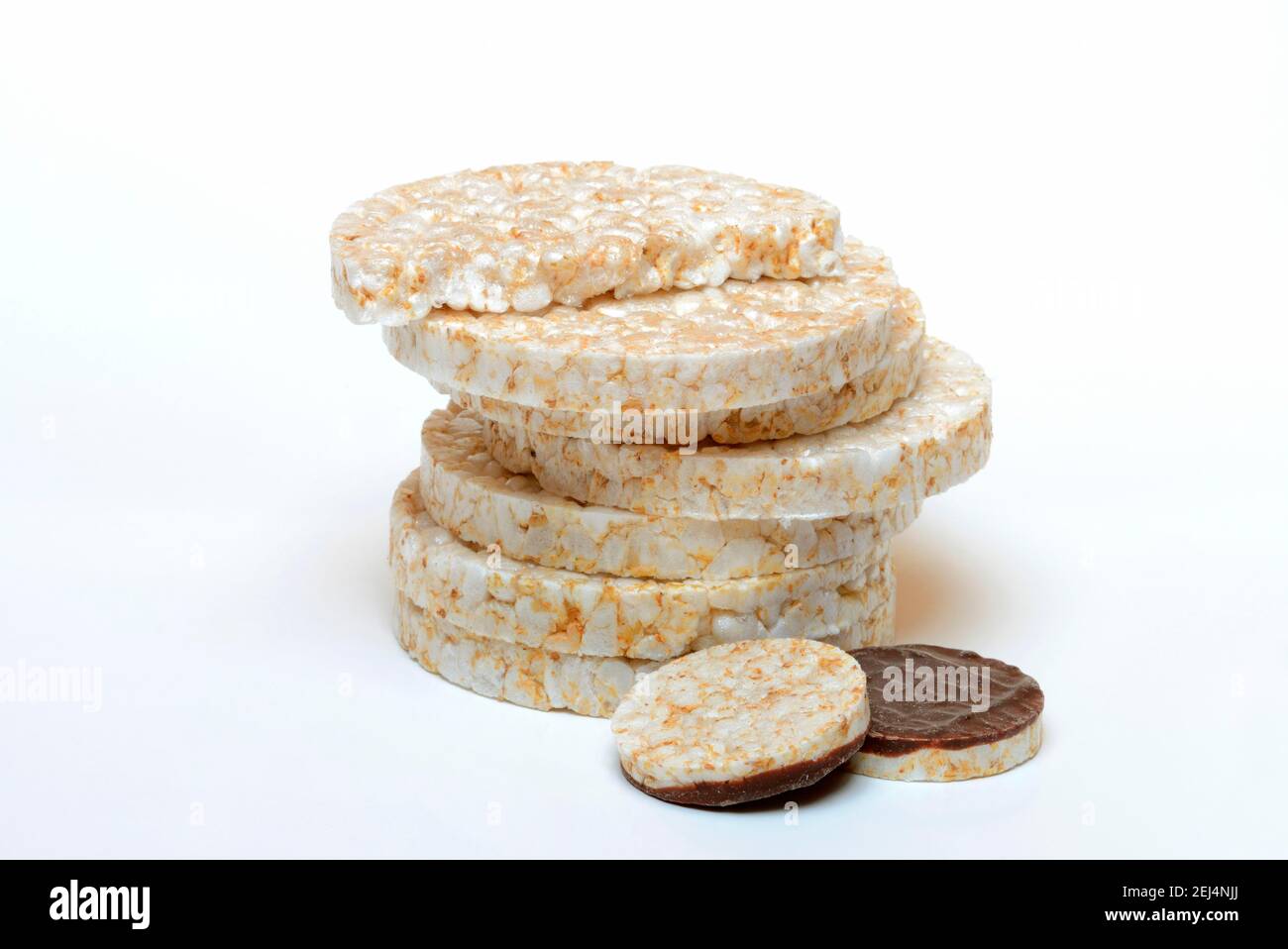 Stacked rice wafers, chocolate coated rice wafers, rice cake Stock ...