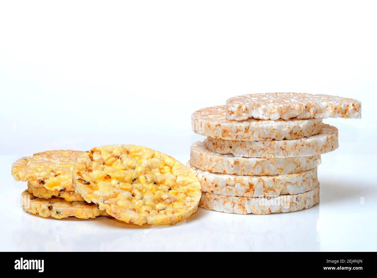 Stacked rice wafers, corn wafers, rice cake Stock Photo - Alamy