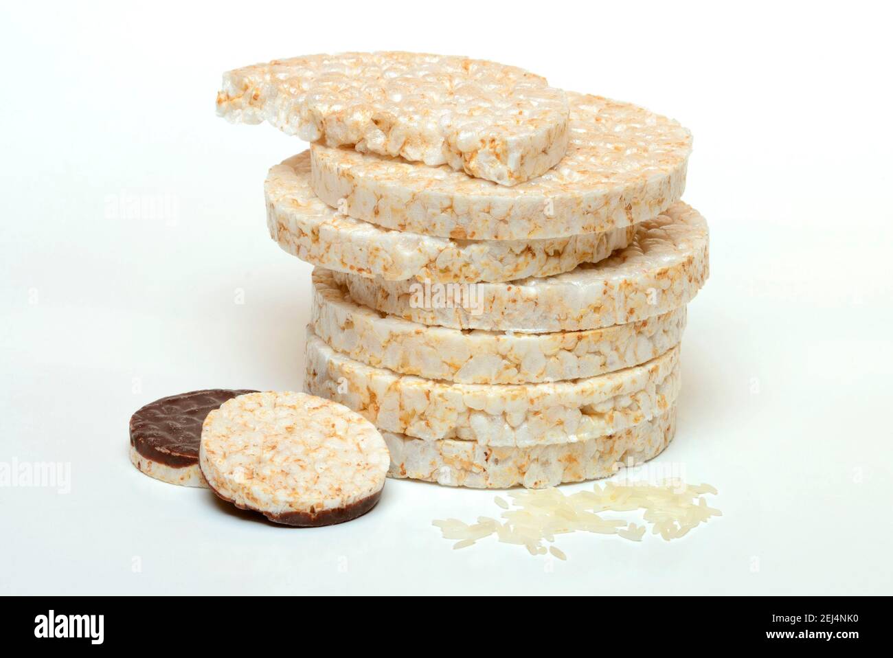 Stacked rice wafers, chocolate coated rice wafers, rice cake Stock ...