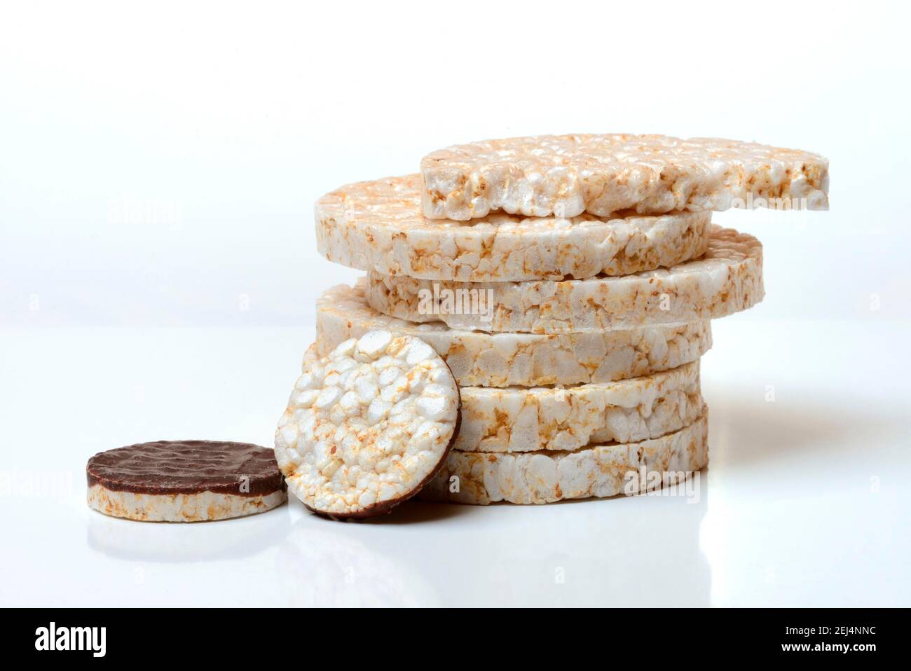 Stacked rice wafers, chocolate coated rice wafers, rice cake Stock ...