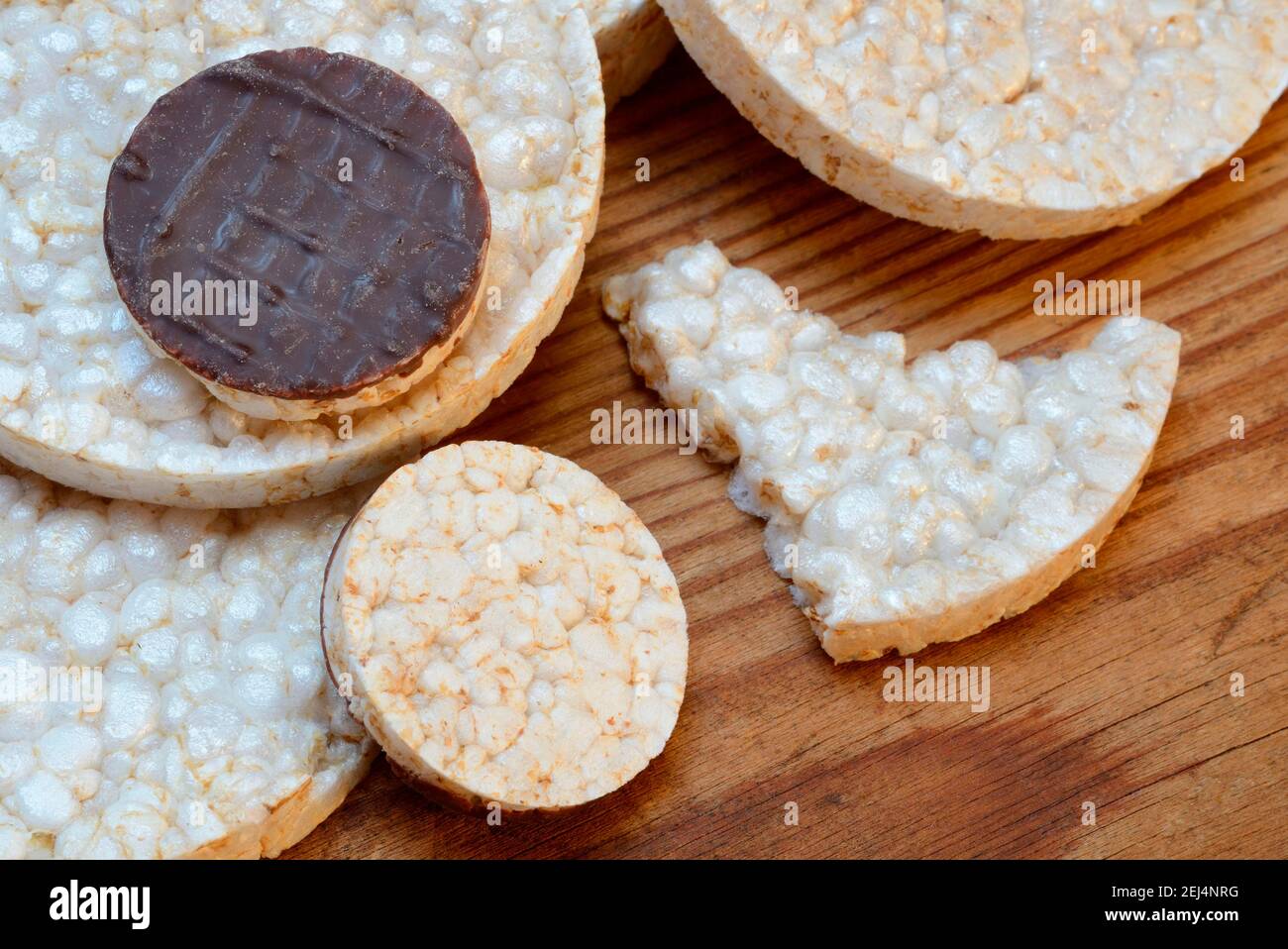 Stacked rice wafers, chocolate coated rice wafers, rice cake Stock ...