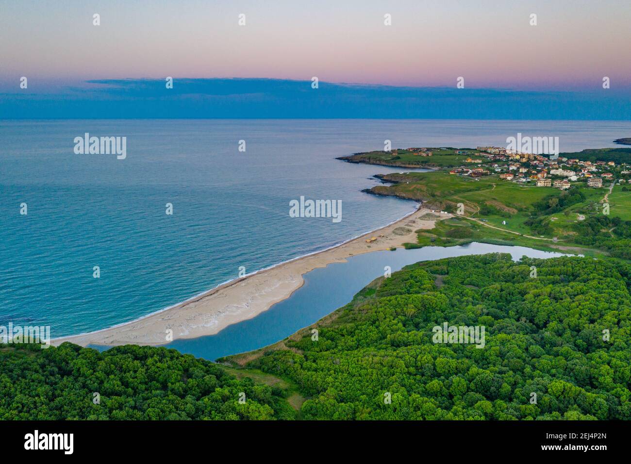 Sunset aerial view of Veleka beach in Bulgaria Stock Photo - Alamy