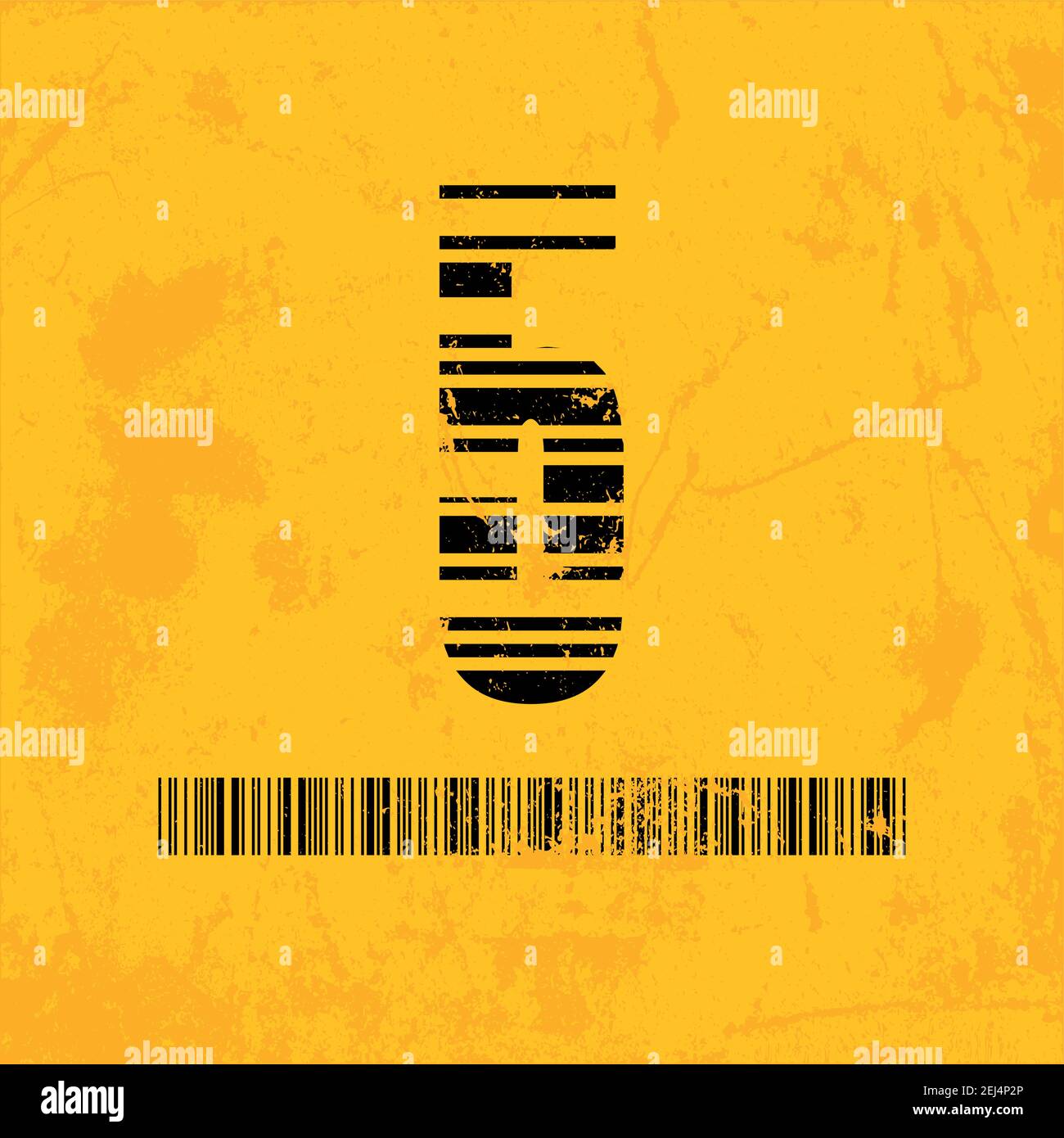 Stylish barcode typeface number five. Stripped letters of barcode ...
