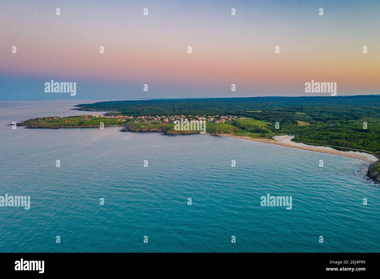 Sunset aerial view of Veleka beach in Bulgaria Stock Photo - Alamy