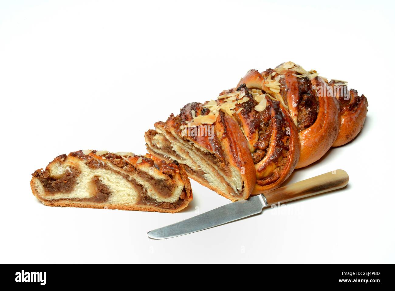 Sliced, yeast-nut plait, yeast plait, Russian plait, nut plait Stock ...