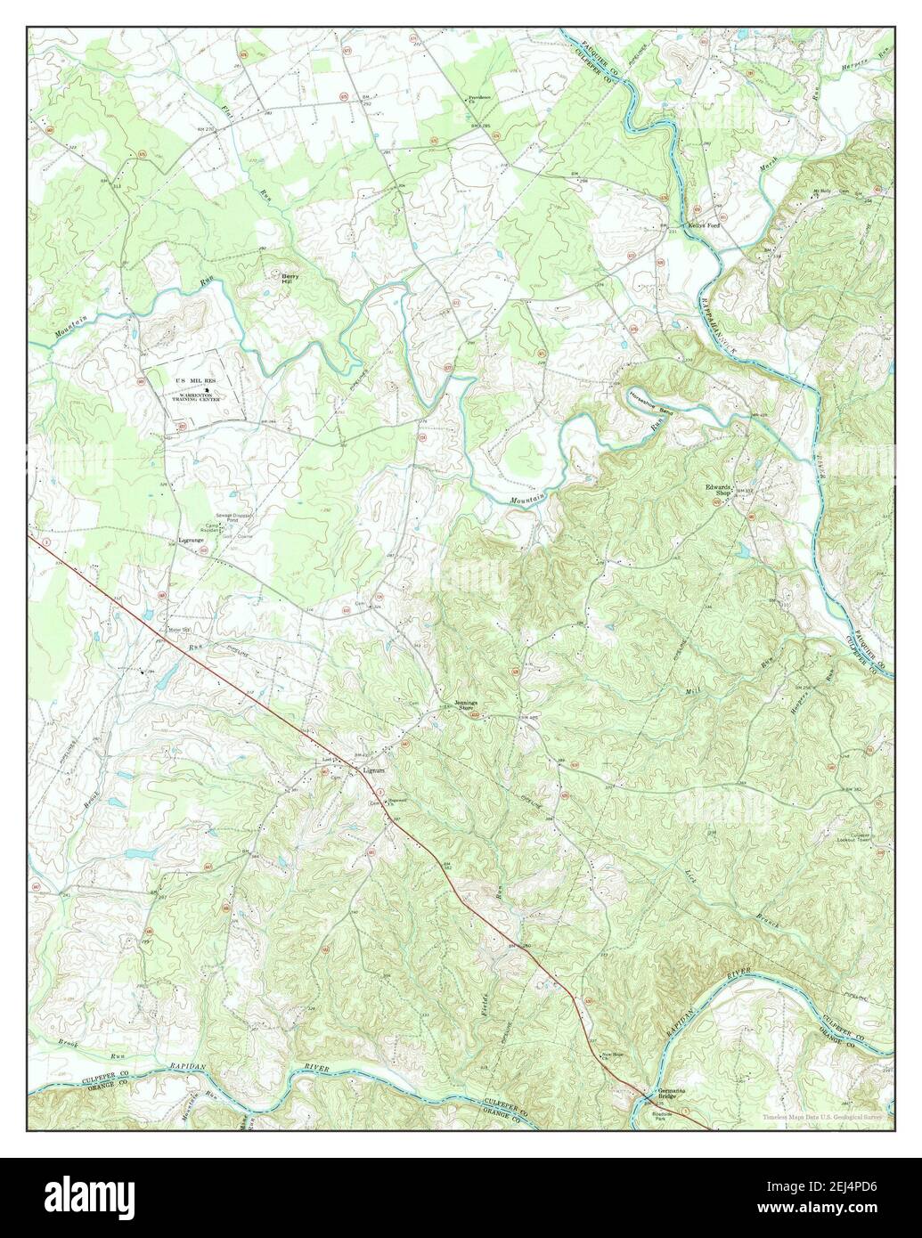 Germanna Bridge, Virginia, map 1968, 1:24000, United States of America ...