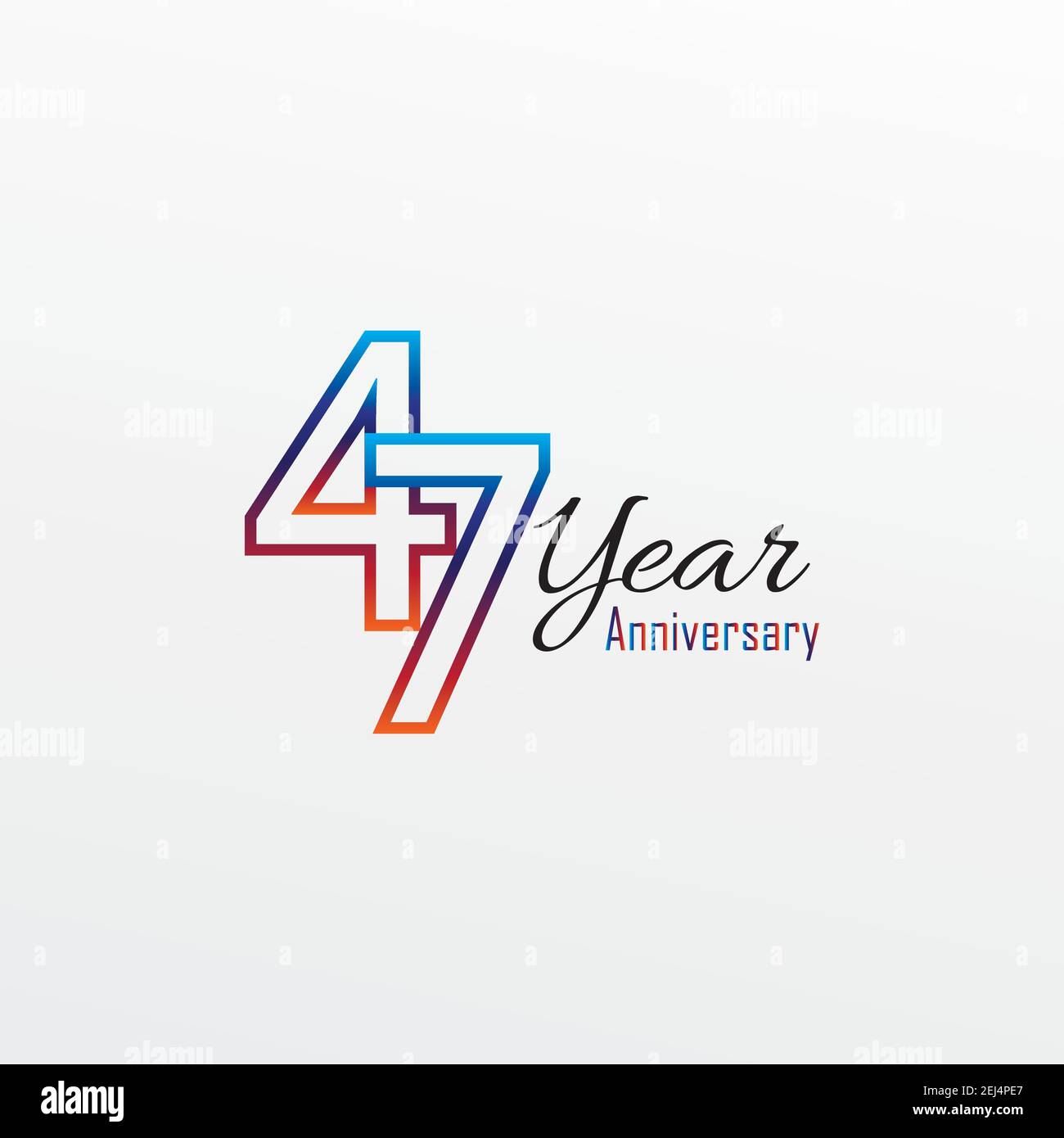 47 years anniversary celebration blue Colors Comical Design logotype ...