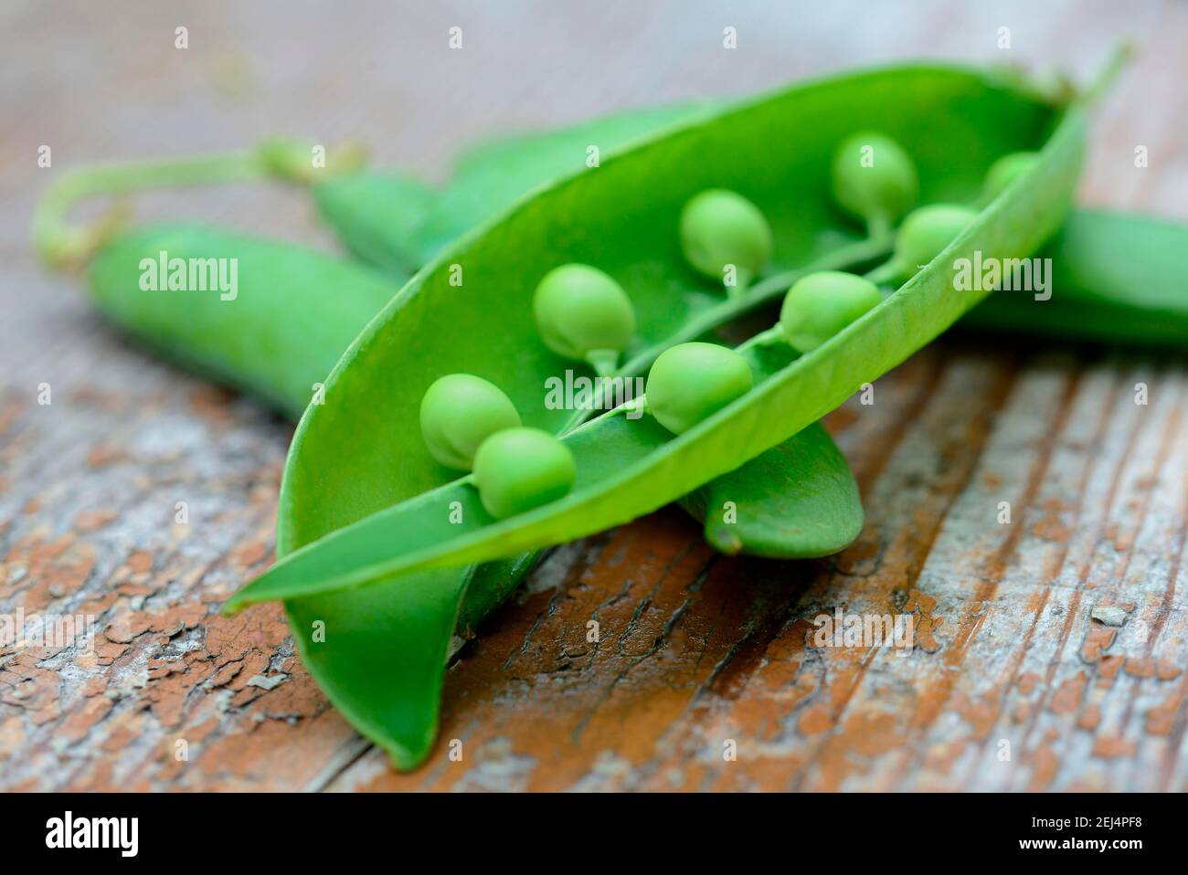 Open green food pod hi-res stock photography and images - Alamy