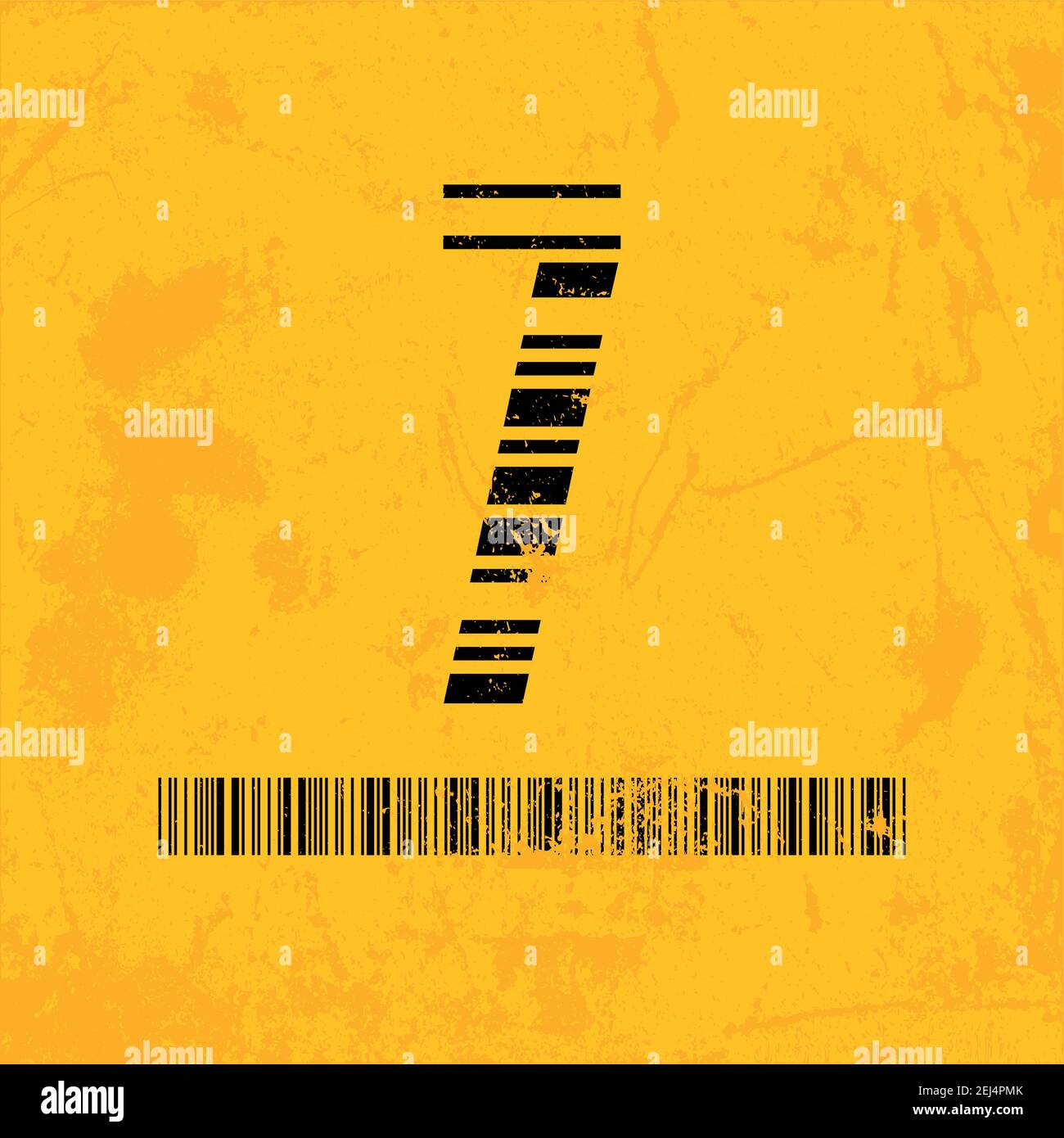Stylish barcode typeface number seven. Stripped letters of barcode ...