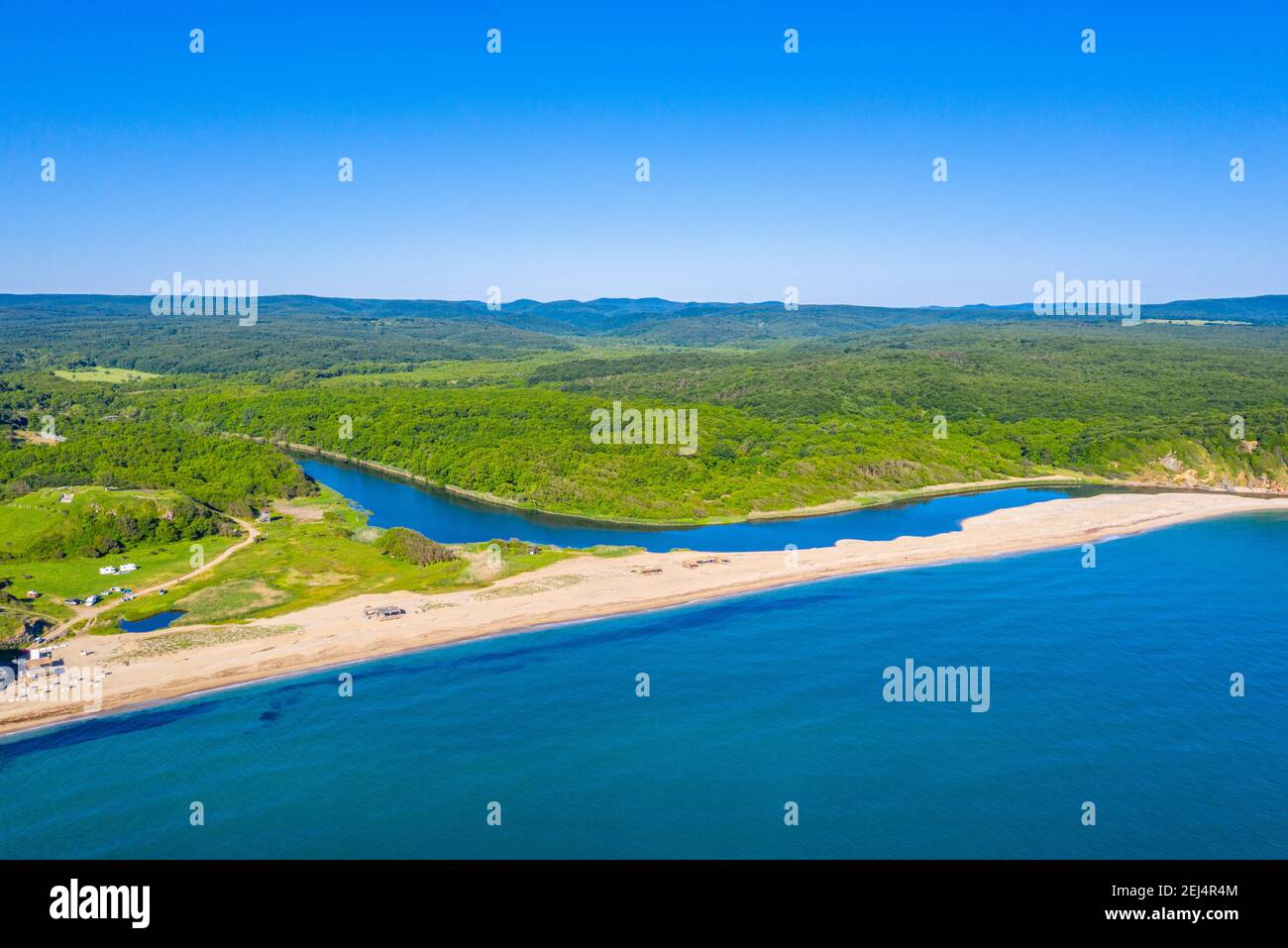 Aerial view beach mouth veleka hi-res stock photography and images - Alamy