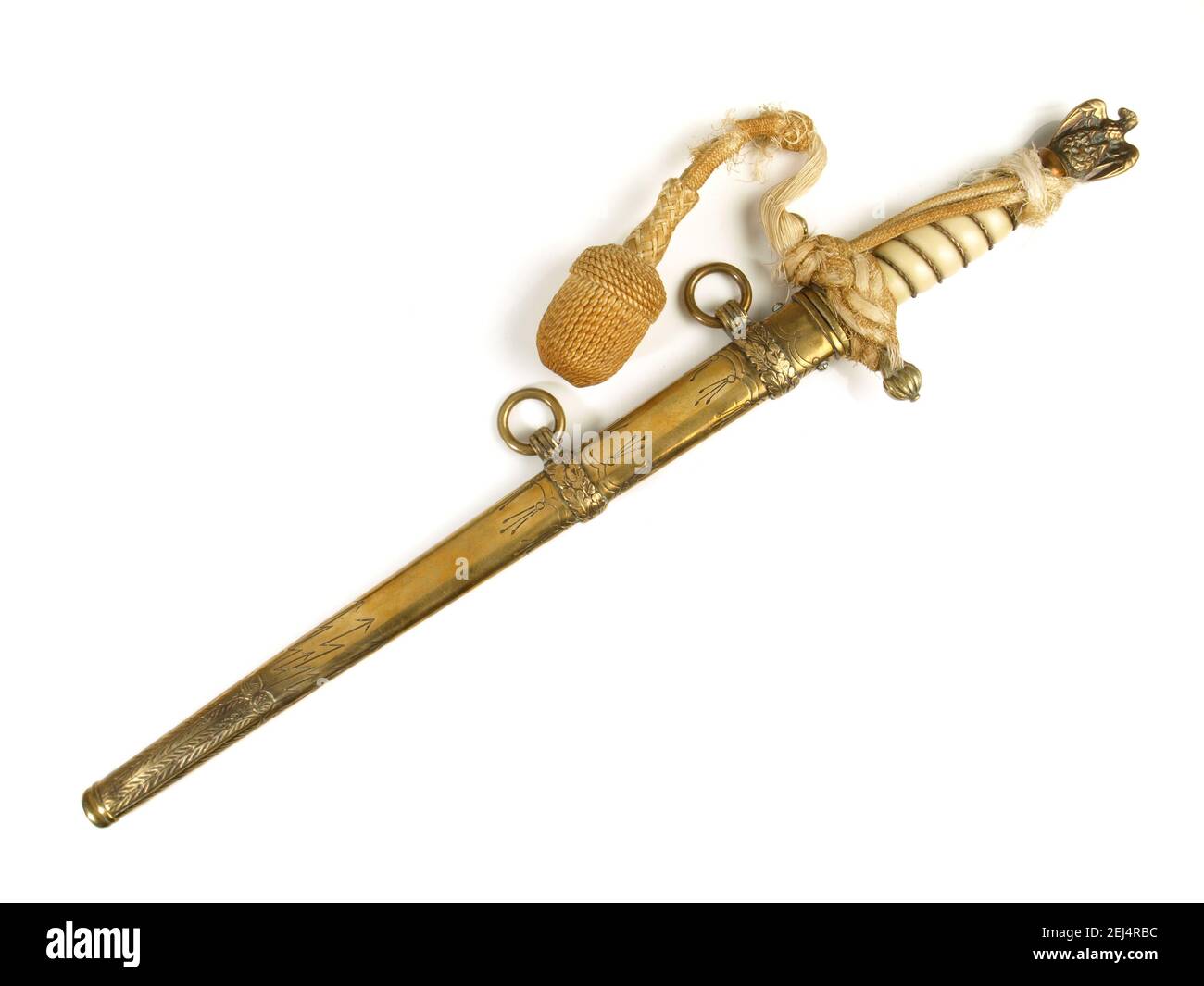Military Dagger with Metal Sheath isolated on white Background Stock ...