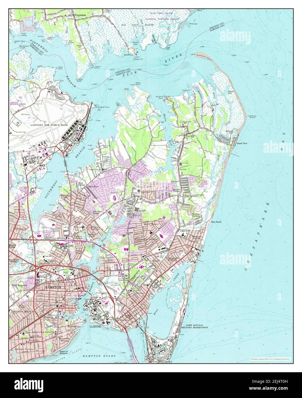 Hampton Virginia Map 1965 1 24000 United States Of America By