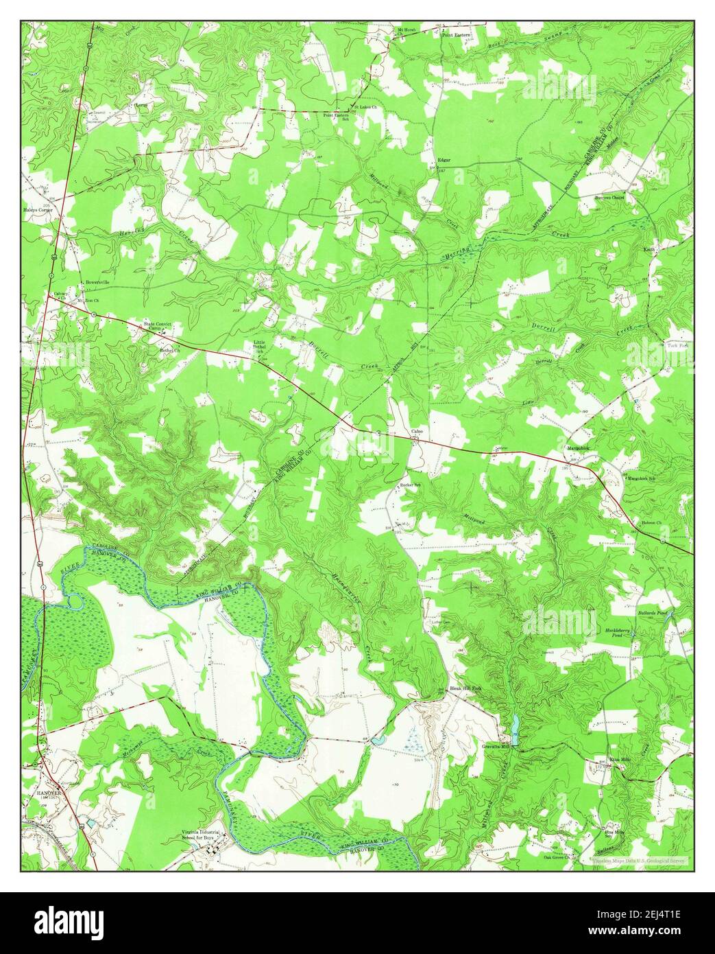 Hanover, Virginia, map 1949, 1:24000, United States of America by ...
