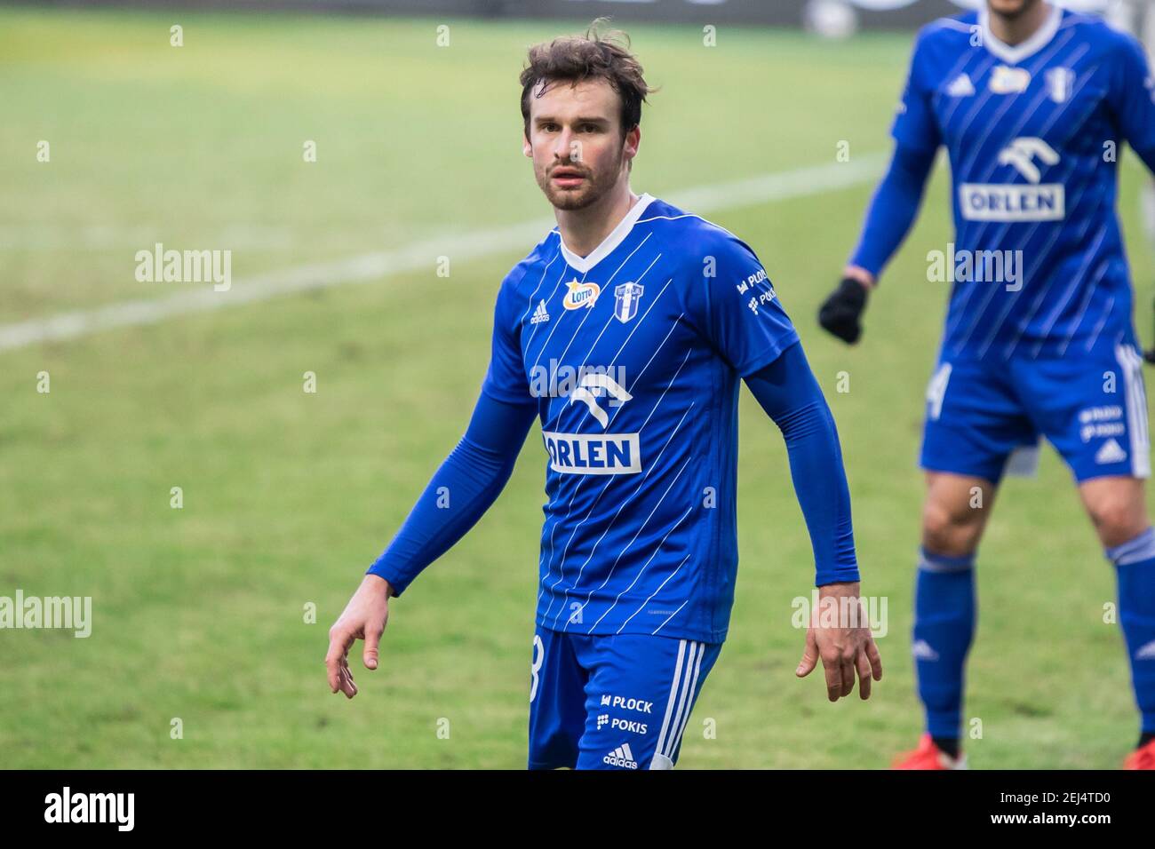 Filip Lesniak of Wisla Plock seen in action during the Polish PKO ...