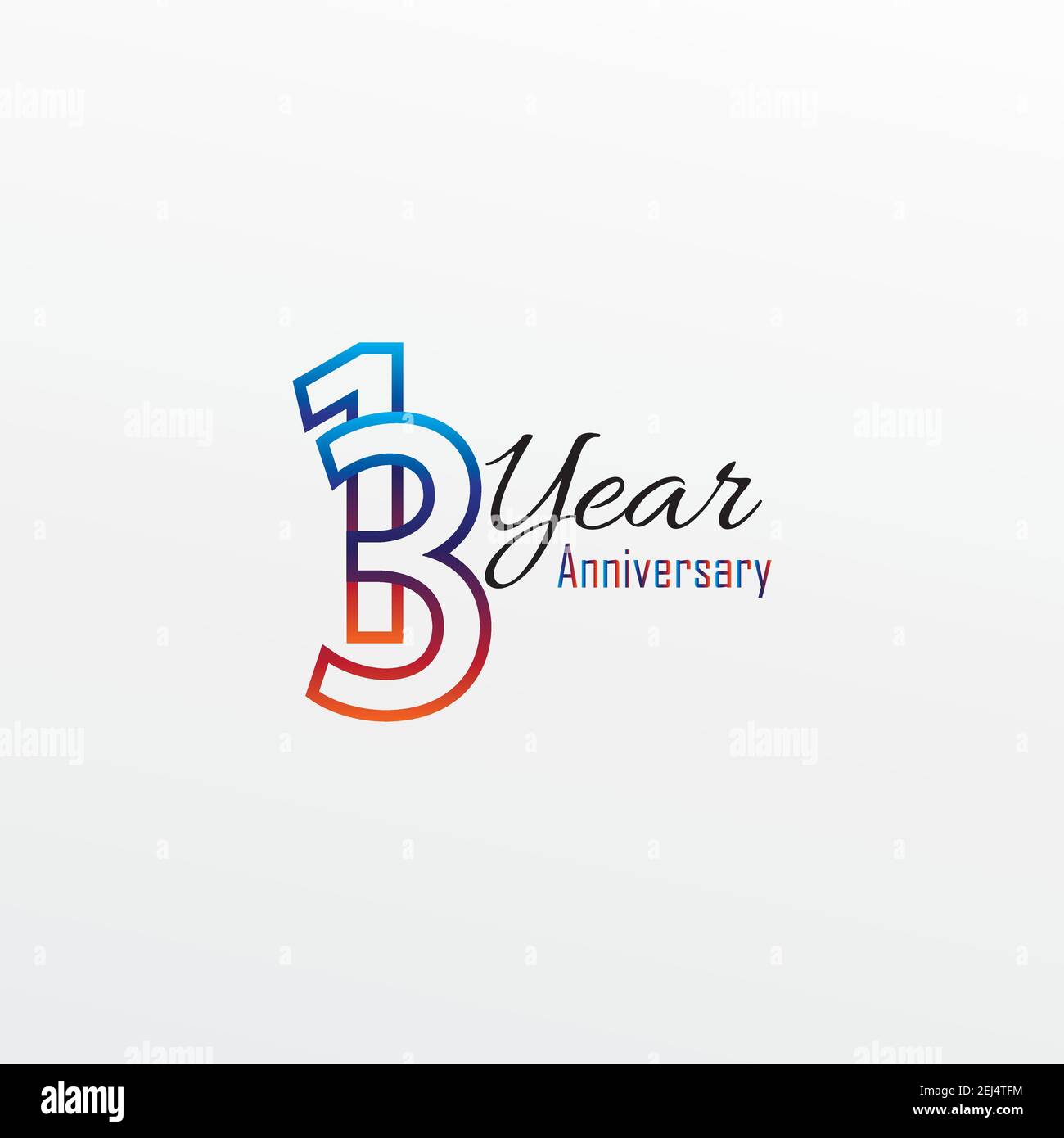 13 years anniversary celebration blue Colors Comical Design logotype ... 13 years anniversary celebration blue Colors Comical Design logotype ...