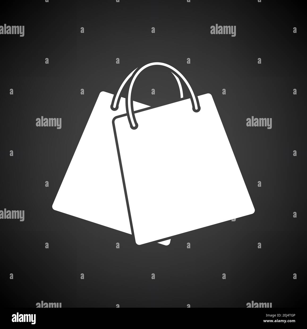 Two Shopping Bags Icon White On Black Background Vector Illustration
