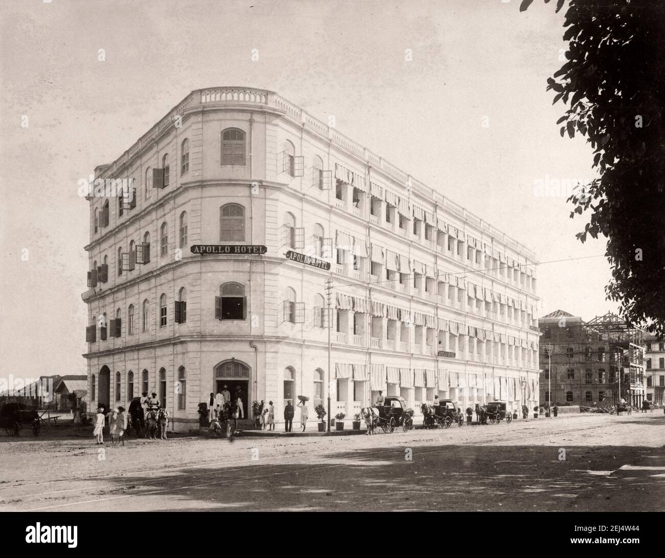 Late 19th century vintage photograph: Bombay, The Apollo Bunder Hotel ...