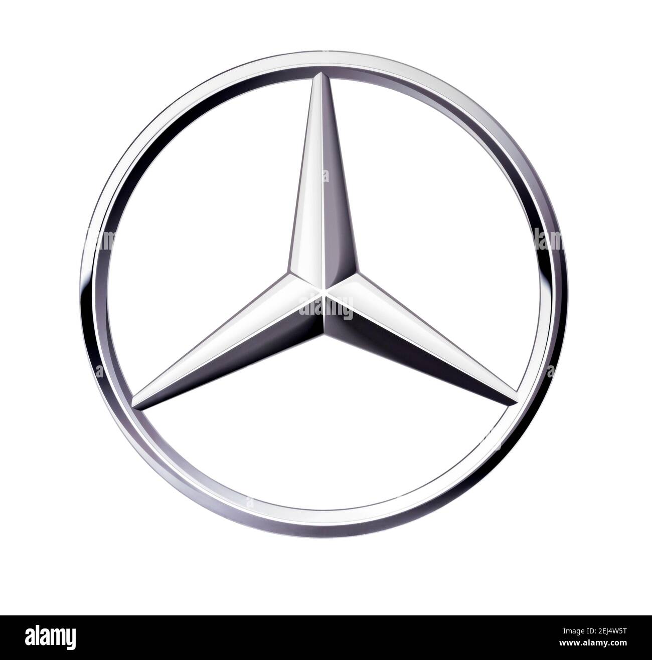 Logo of the car brand Mercedes-Benz, Mercedes, cutout on white ...