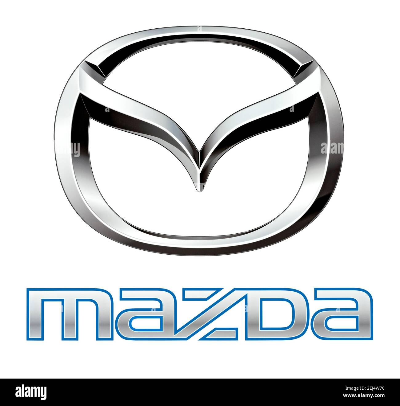 Logo of the car brand Mazda, free space on white background Stock Photo ...