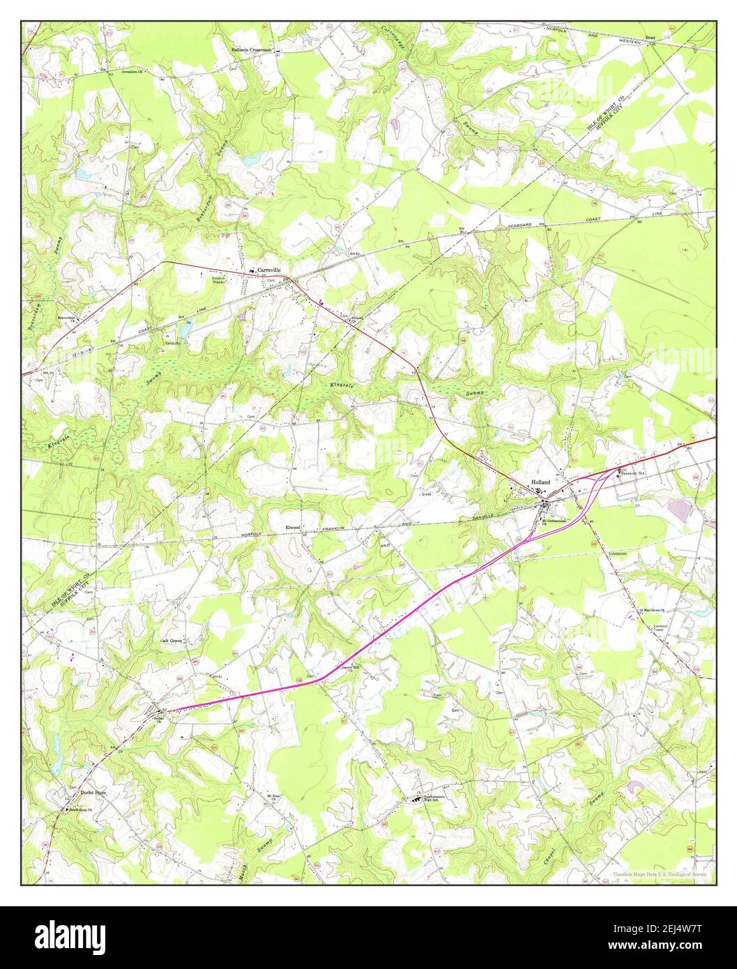 Holland, Virginia, map 1967, 1:24000, United States of America by ...