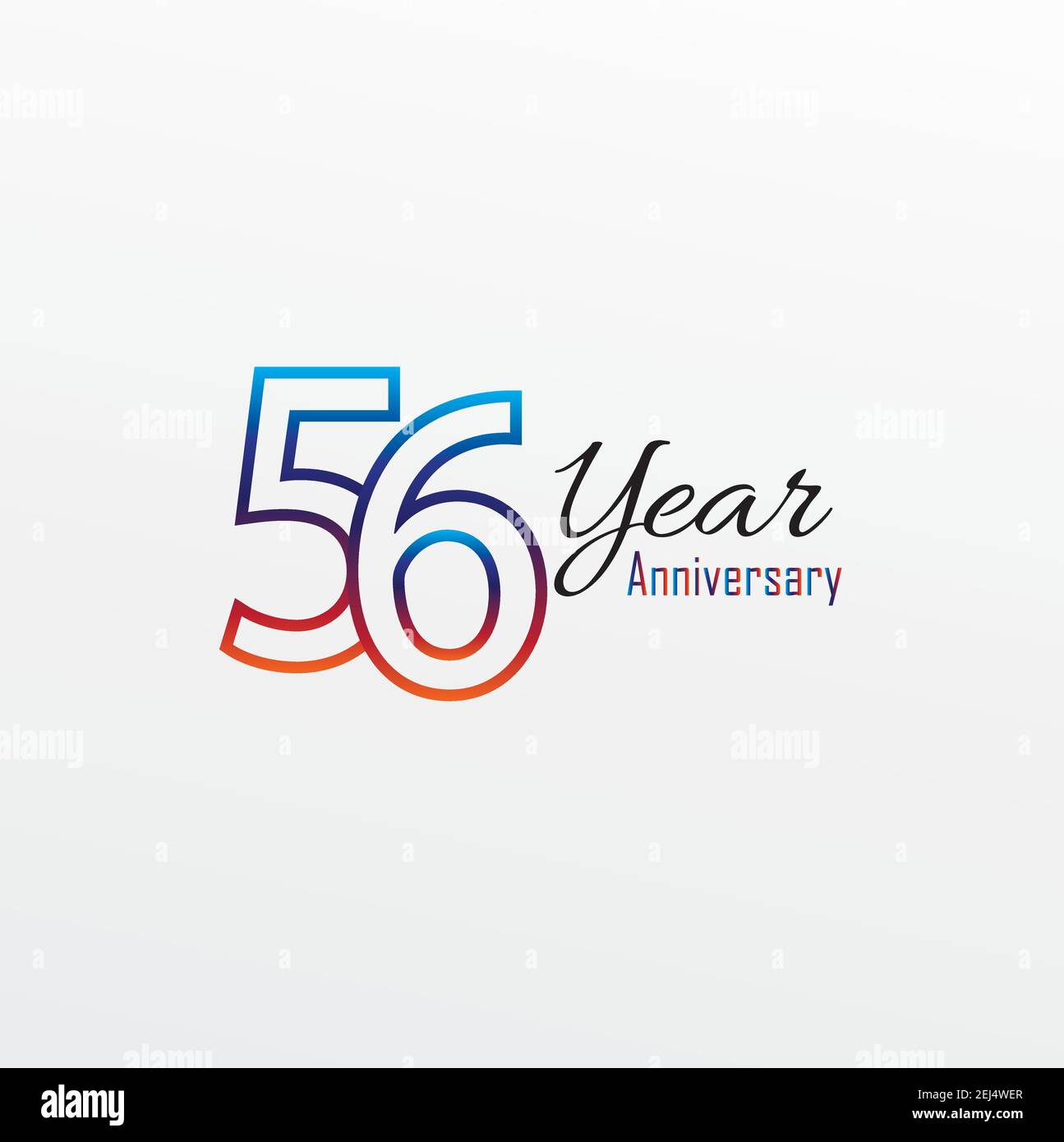 56 years anniversary celebration blue Colors Comical Design logotype ...