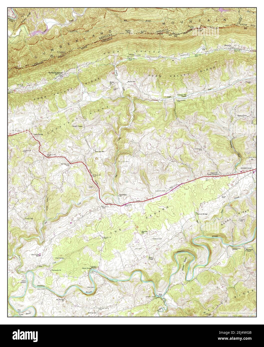 Hubbard Springs, Virginia, map 1946, 1:24000, United States of America ...