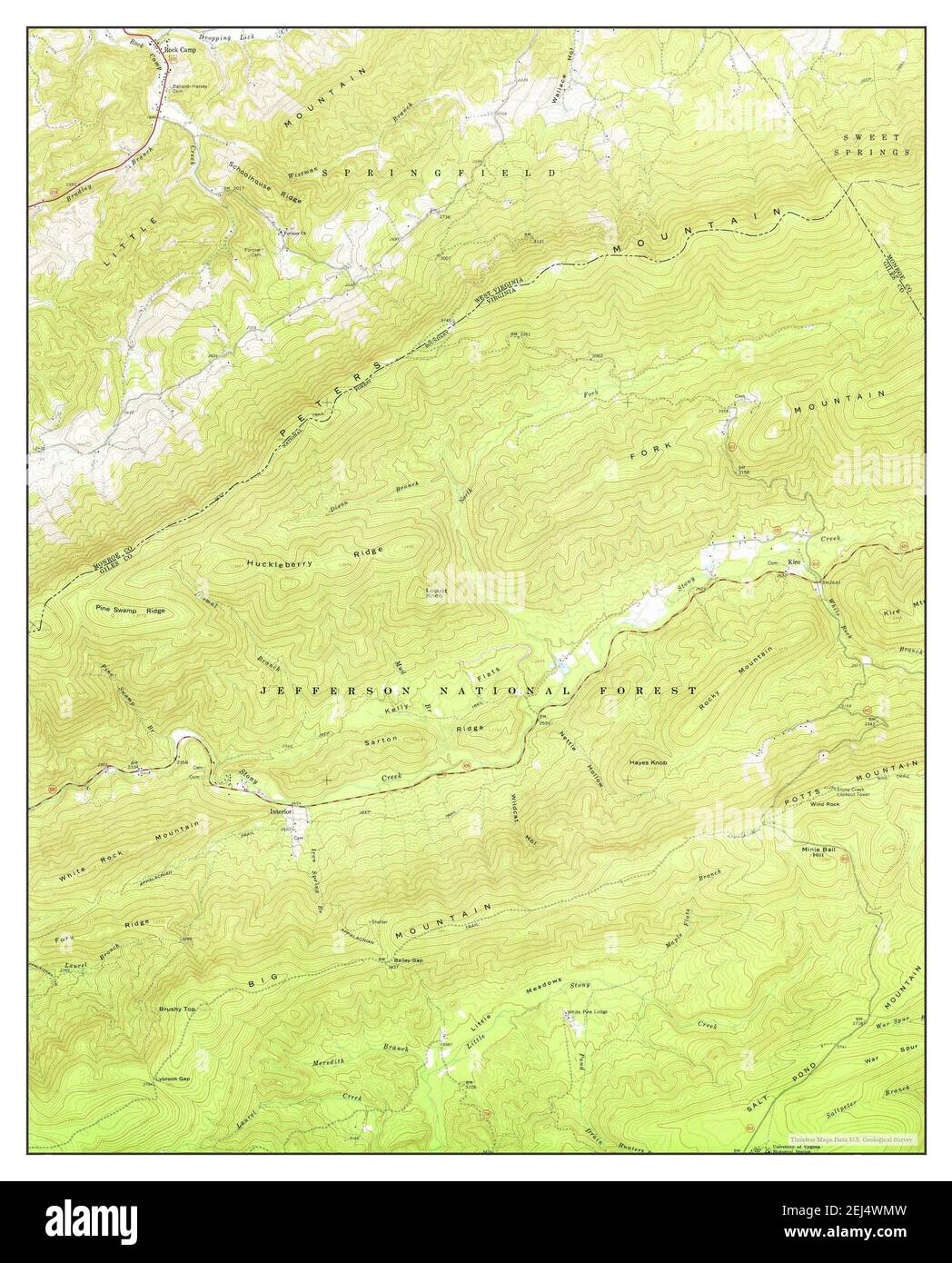 Interior, Virginia, map 1965, 1:24000, United States of America by ...