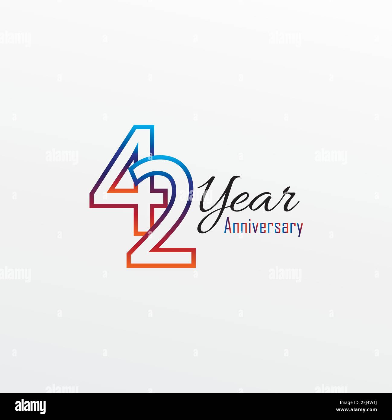 42 years anniversary celebration blue Colors Comical Design logotype ...