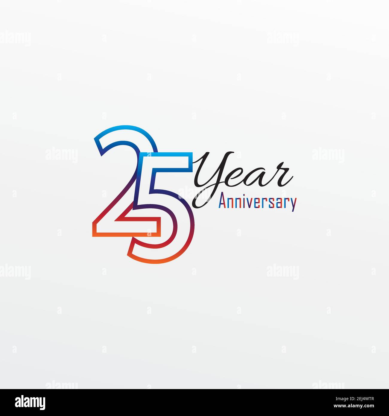25 years anniversary celebration blue Colors Comical Design logotype ...