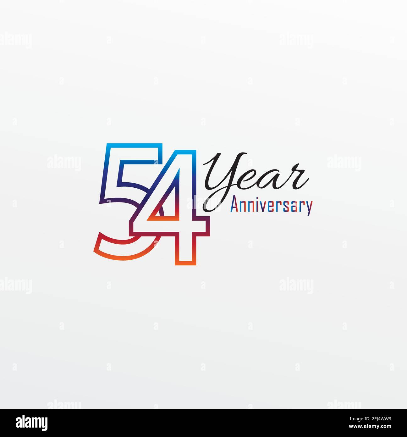 54 years anniversary celebration blue Colors Comical Design logotype ...